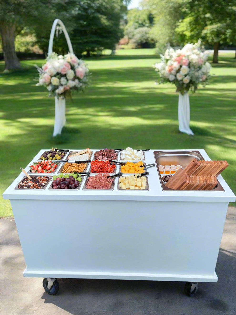 Mobile, folding Cheese and Charcuterie cart - buffet cart – Barcart ...
