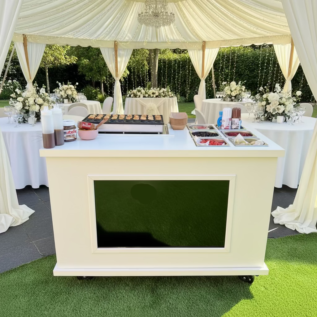 Mobile, folding Event Catering Cart - Mini pancake cart with built in ...